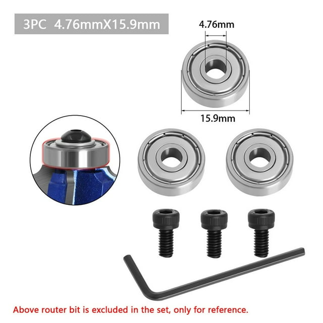 Router Bits Top Mounted Ball Bearings Guide for Router Bit Bearing 9mm ...
