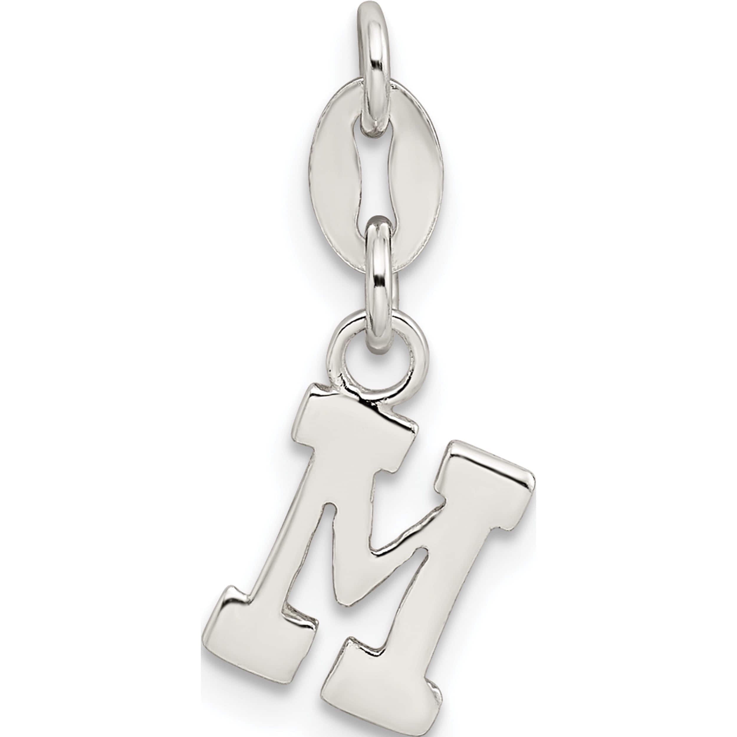 Sterling Silver Letter M Initial Charm (16 X 7) Made In India qc6513m ...