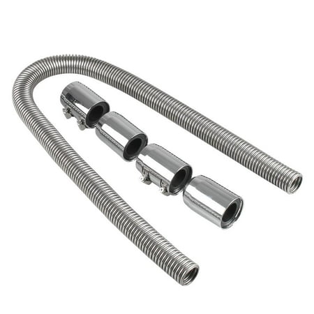 Universal 48'' 1220mm Chrome Flexible Radiator Hose with Polished End ...