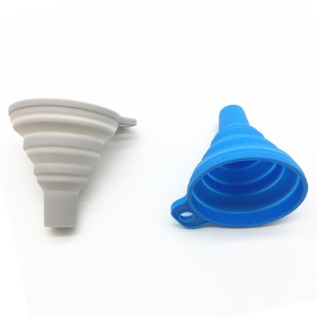 Collapsible Funnel Set, 2 Pack, Large, Silicone Foldable Funnel for ...