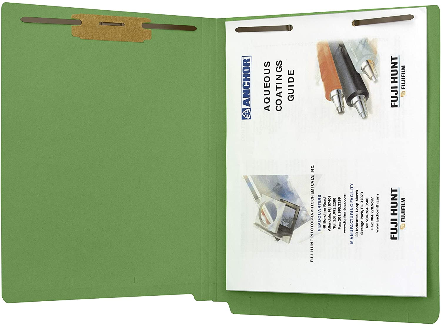 The File King Green Full Side Tab File Folder | Two 2” Fastener Prongs ...