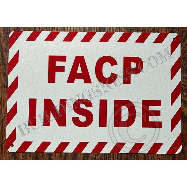 FACP Inside Sign - FIRE Alarm Control Panel Inside Sign (White ...