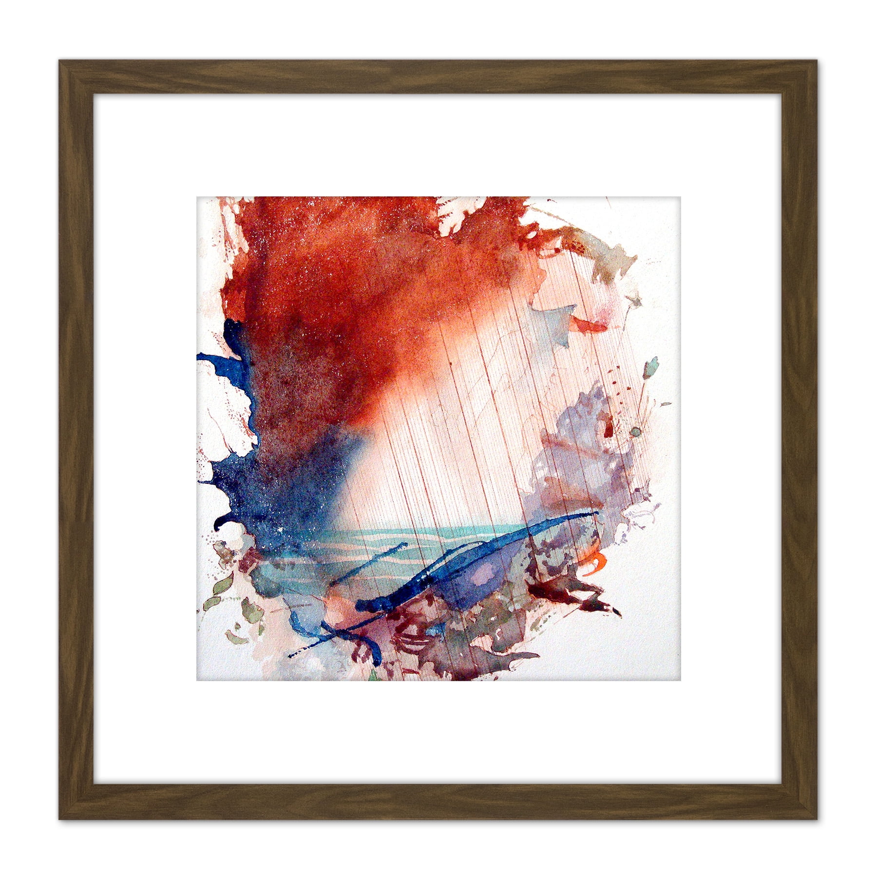Kata Kabanova Abstract Painting 8X8 Inch Square Wooden Framed Wall Art ...
