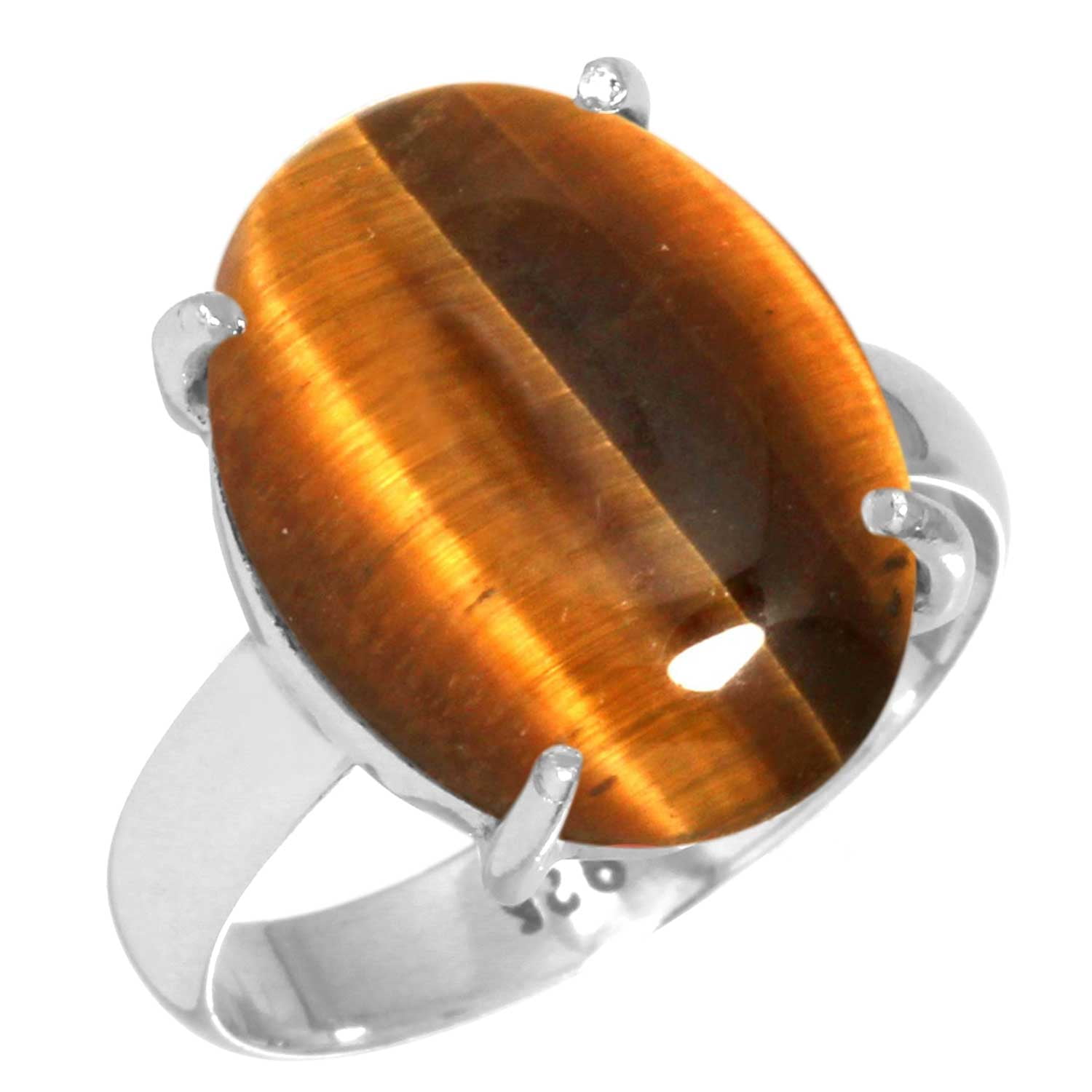 925 Sterling Silver Ring For Women - Girls Brown Natural Tiger Eye ...