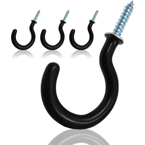 3.5 Inch Heavy Duty Large Screw Hook Ceiling Hook Cup Hook Silver 20 ...