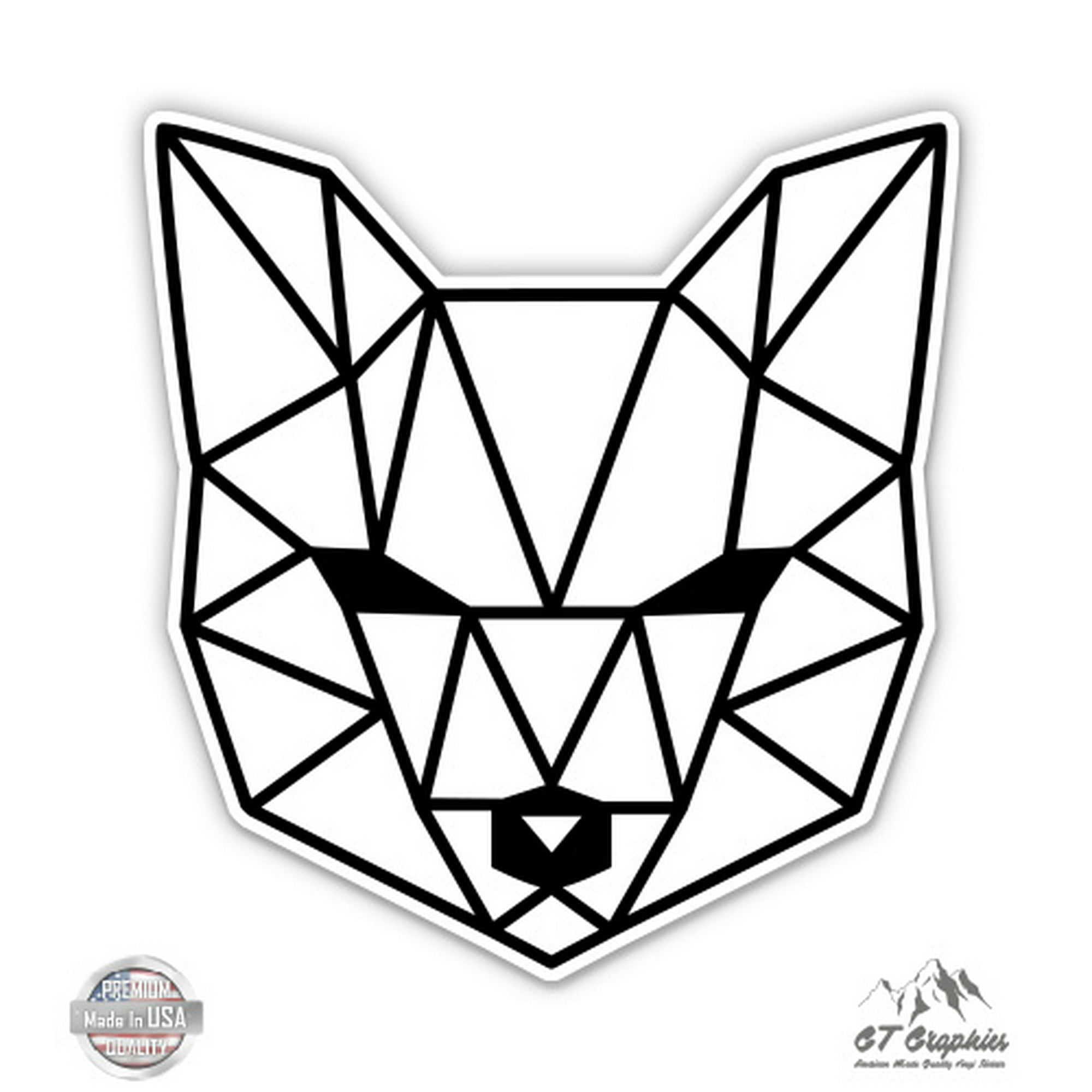 Geometric Fox Black And White