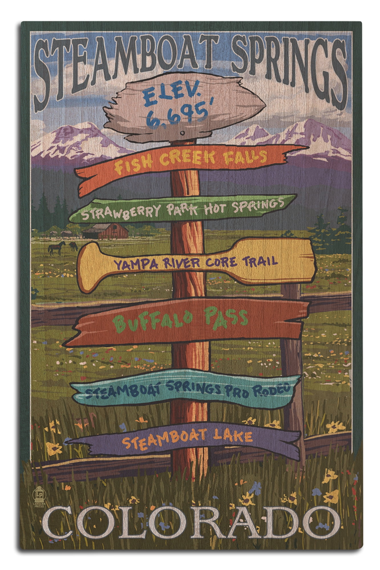 Steamboat Springs, Colorado, Destinations Sign Birch Wood Wall Sign ...