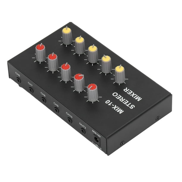 Audio Mixer, DC5-12V 10 Channel Stereo Mixer Lossless Signal Isolation ...