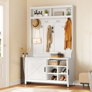 Dextrus 3-in-1 Farmhouse Coat Rack with 14 Hooks, Hall Tree with ...