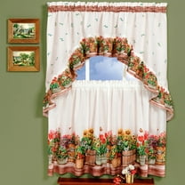 VHC Brands Dorset Prairie Swag Valance Curtain Panels, Floral, Navy ...