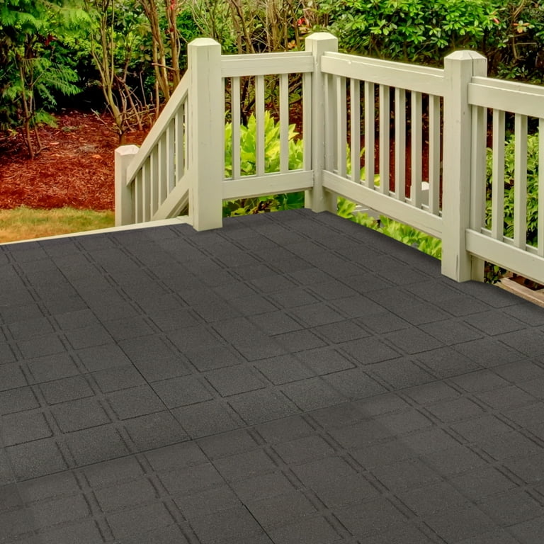 Outdoor Rubber Patio Tiles Pure Garden Rubber Deck Tiles 8 Pack