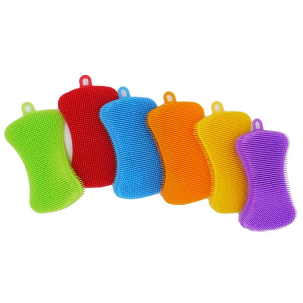Silicone Sponges Dish Scrubber Kitchen Heat-resistant cleaning brush ...