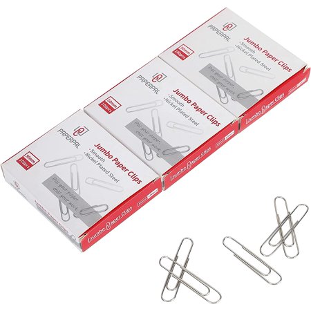XBRW Jumbo Paper Clips Smooth, 300 Large Paperclips (3 Boxes of 100 ...