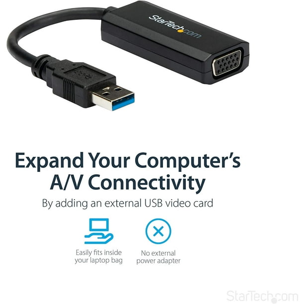 StarTech USB 3.0 to VGA Display Adapter 1920x1200, On-Board Driver ...