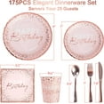 175PCS Happy Birthday Plates and Napkins Party Supplies, Paper Pink and ...