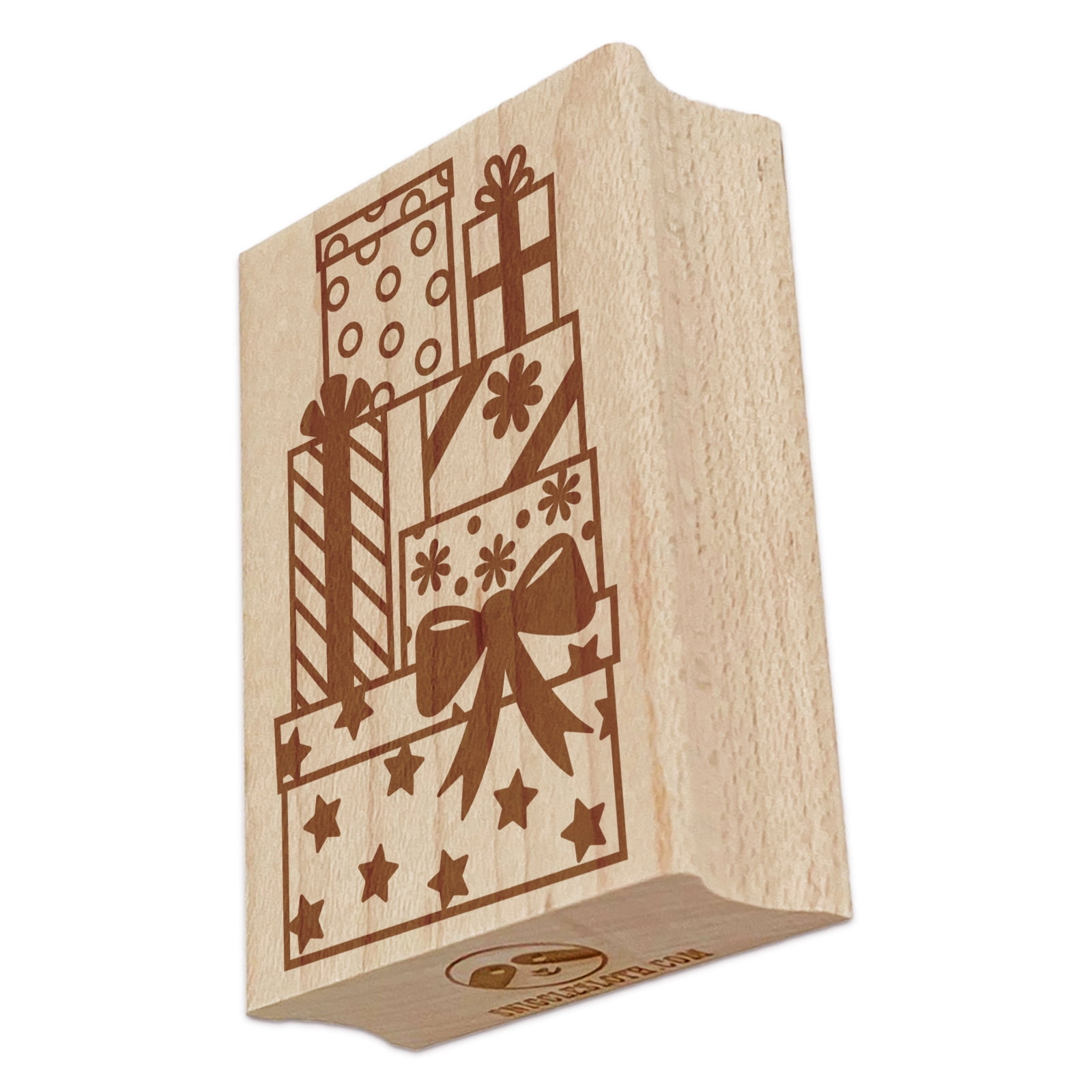 Stack of Presents Christmas Birthday Rectangle Rubber Stamp Stamping ...