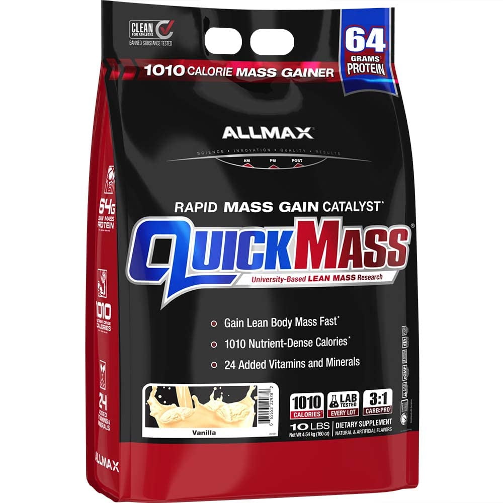 ALLMAX QUICKMASS, Vanilla - 10 lb - Rapid Mass Gain Catalyst - Up to 64 ...