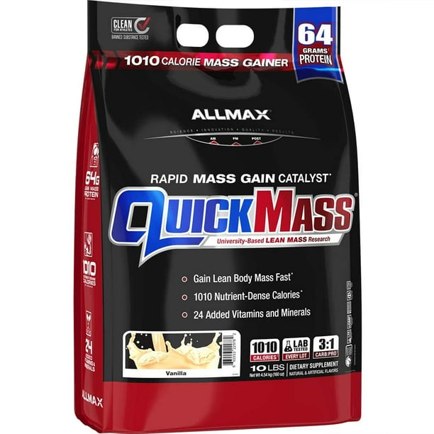 ALLMAX QUICKMASS, Vanilla - 10 lb - Rapid Mass Gain Catalyst - Up to 64 ...