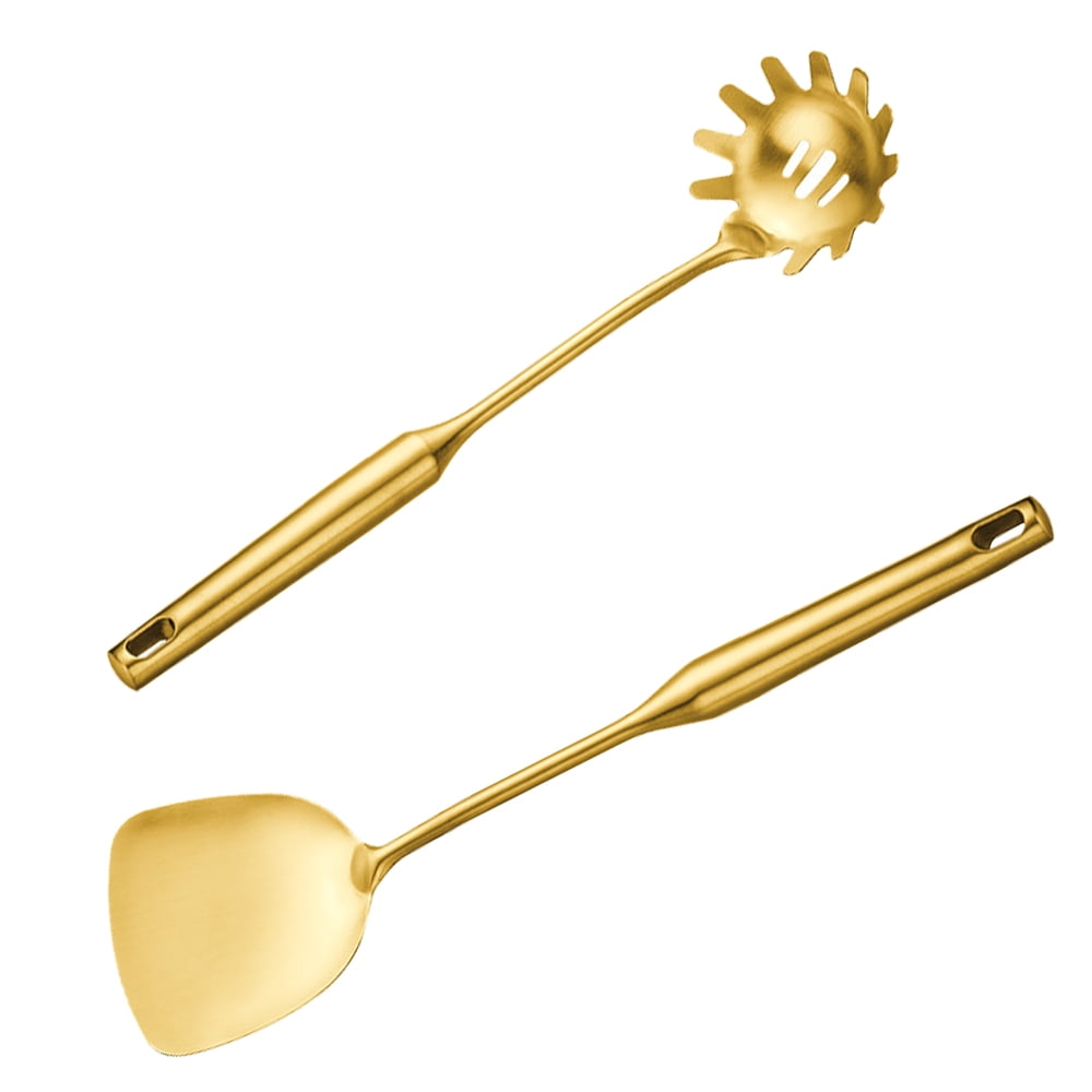 Stainless Steel Kitchen Utensil Set -2 Cooking Utensils, Colorful ...