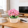 Upgraded Artificial Flower Bouquet with Vase, Low Maintenance Faux ...
