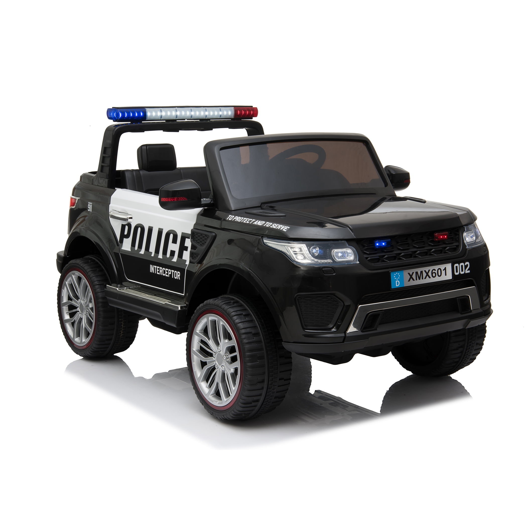 Blazin' Wheels 12V Battery Operated Ride on Police Vehicle - Black ...