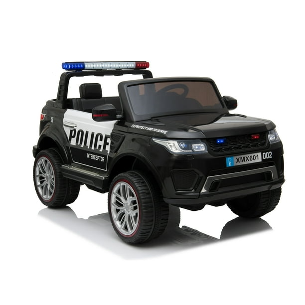Blazin' Wheels 12V Battery Operated Ride on Police Vehicle - Black ...