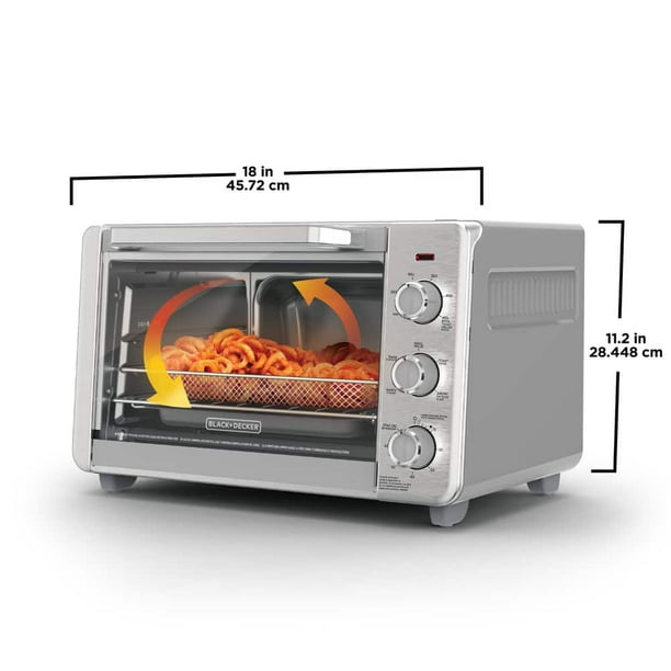 Refurbished BLACK + DECKER Crisp 'N Bake Air Fry 6 Slice Toaster Oven Model No : TO3405SSC ...