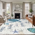 Blue Sea Turtle Washable Area Rug 8x10 Beach Happy Place Seashell ...