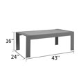 CozyHom Outdoor Patio Aluminum Coffee Table, Modern Patio Rectangular ...