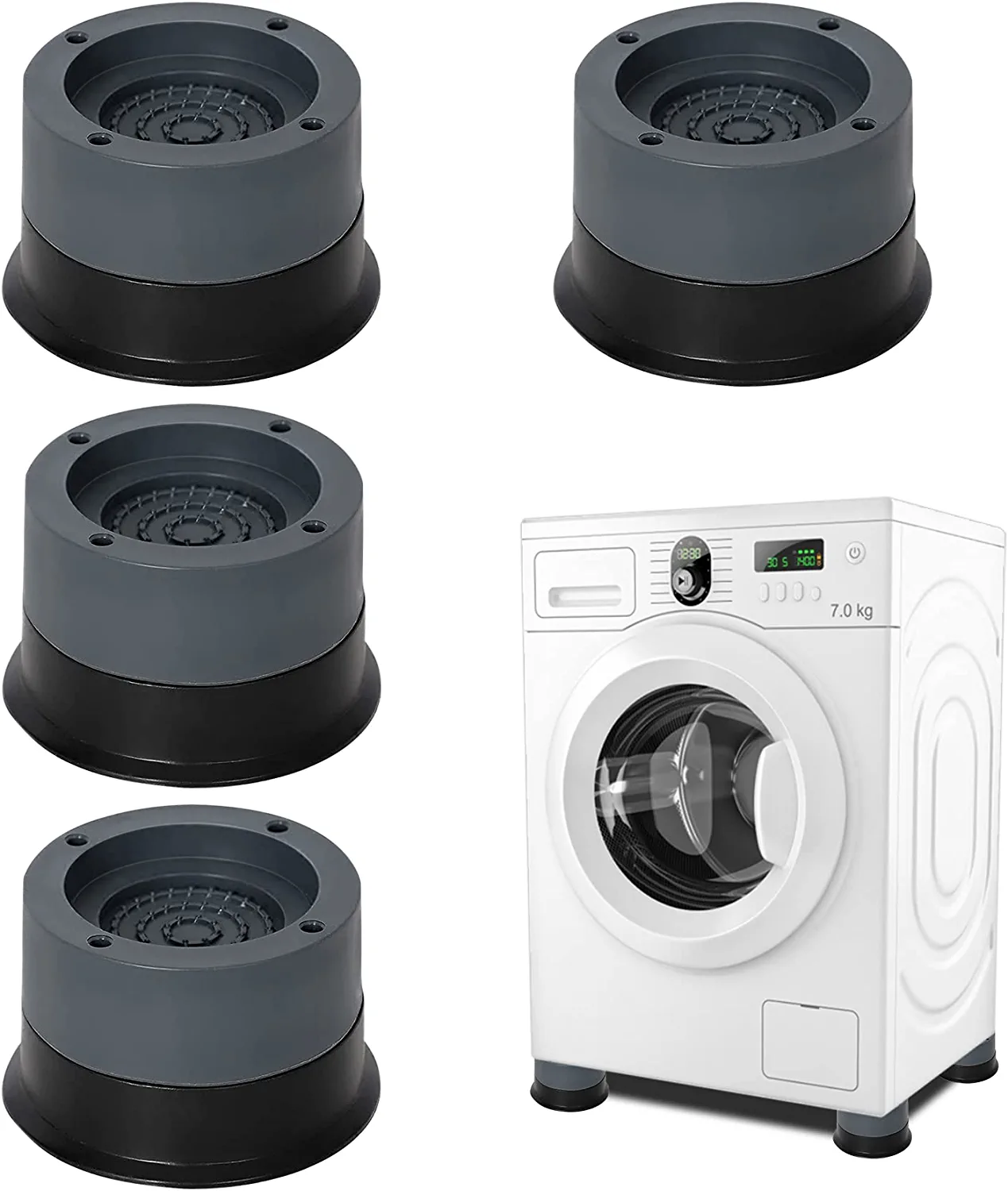 4 PCS Washing Machine Foot Pads Anti Vibration Non-slip Rubber Washer ...