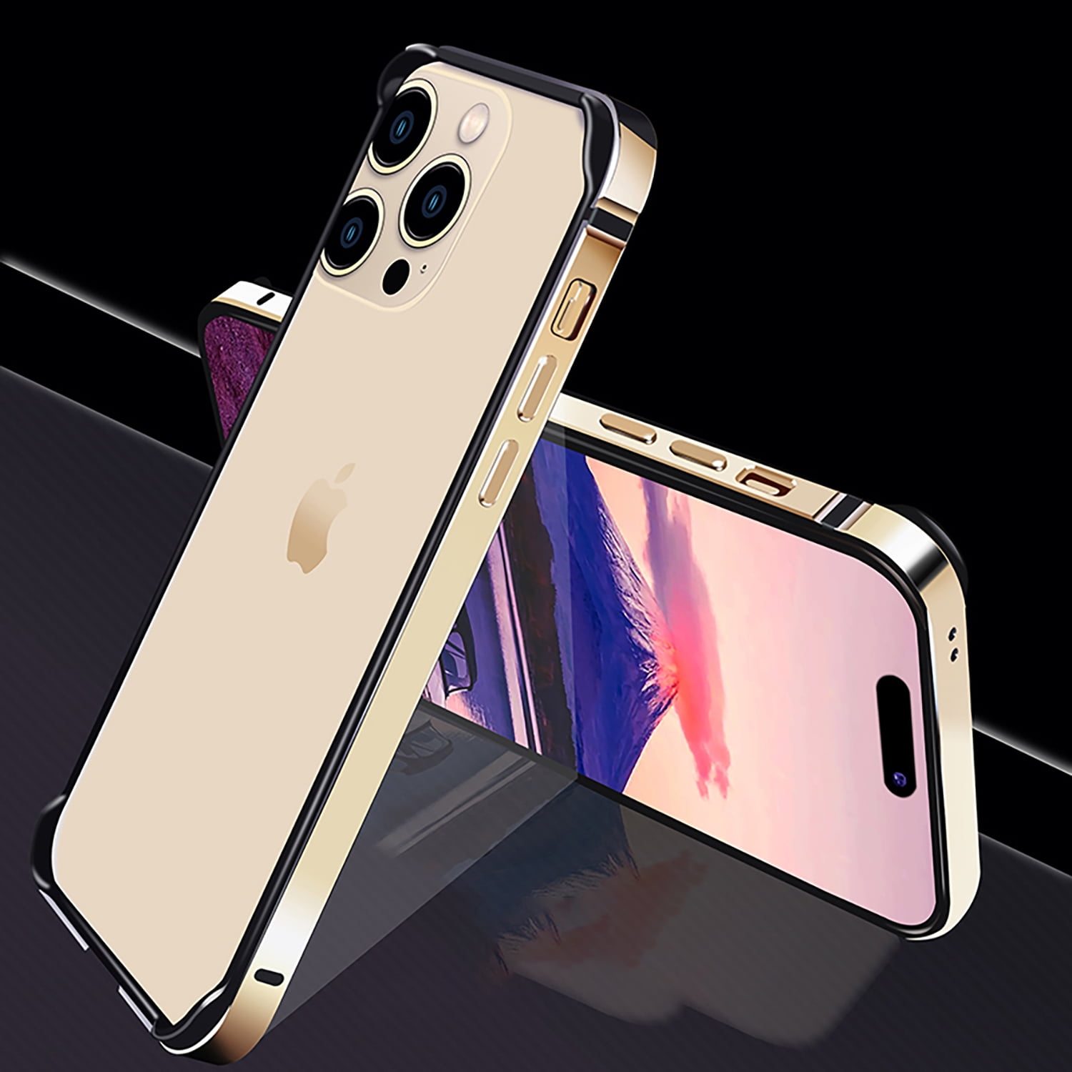 iPhone 14 Pro Case, TECH CIRCLE Aluminum Frame Metal Bumper Frame Slim ...
