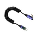 USB Type C Spring Data Cord 90 Degree Elbow PD100W Fast Charging Cable ...