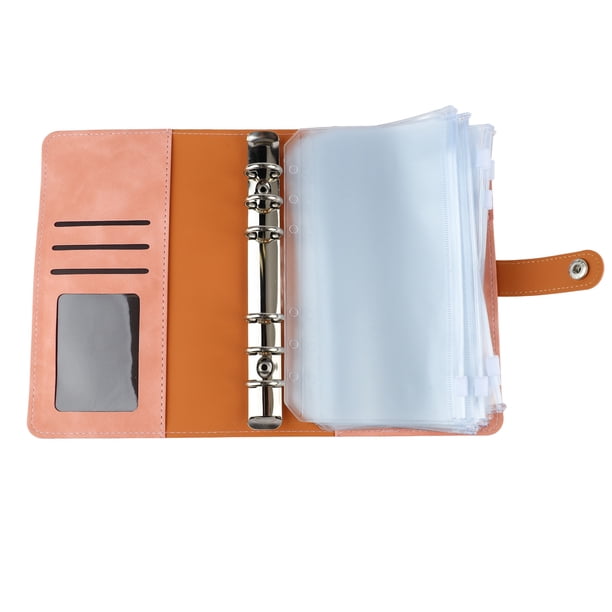Budget Binder A6 Multiple Pockets Stainless Steel Rings PU Leather ...