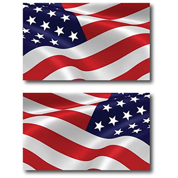 Magnet Me Up Waving American Flag and Reversed Flag Vinyl Magnet,3x5 In ...