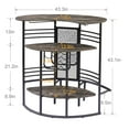 VECELO Oval Bar Table with Wood Counter Top and Wine Rack Storage, Wine ...