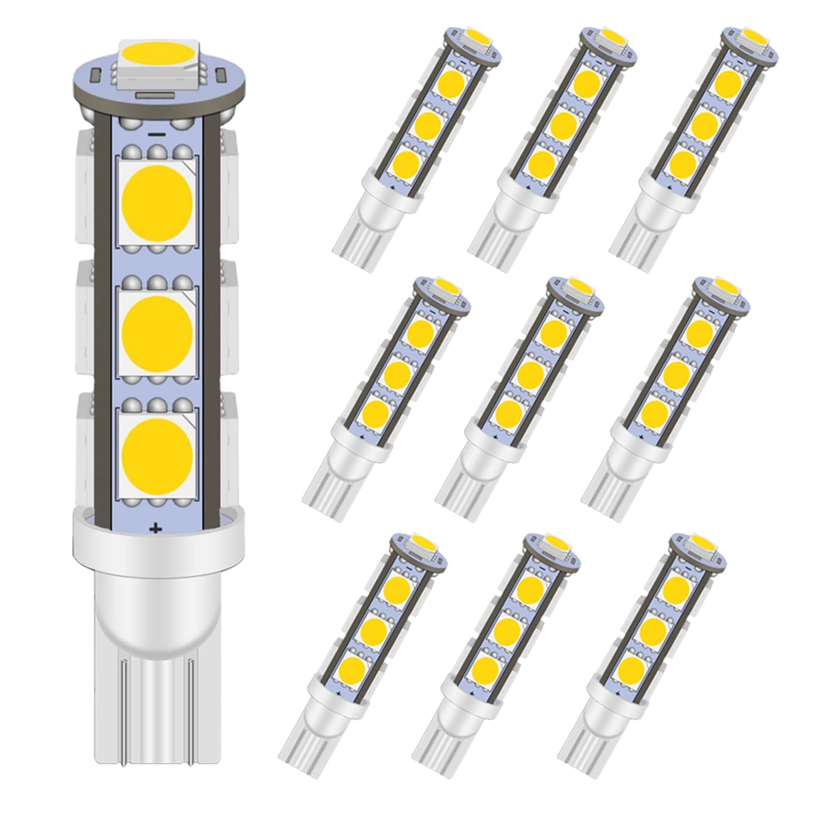 Click here for 10pcs Grv Led Bulb Super Bright 13-5050smd Warm Wh... prices