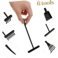 6pcs Mini Zen Garden Kit Black Rake Meditation Sand Zen Garden Tools ...