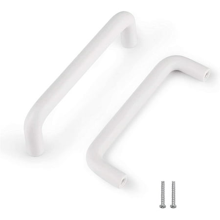 White Plastic Kitchen Cabinet Door Handles Cupboard Drawer Pulls 96mm ...
