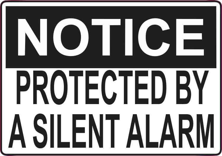 5in x 3.5in Protected By A Silent Alarm Sticker Vinyl Window Sign ...
