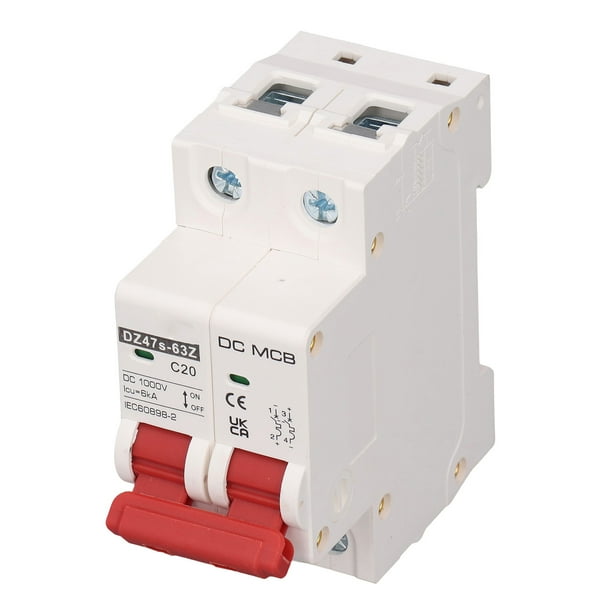 PV Circuit Breaker, 1000V 20A DC Circuit Breaker Breaking Capacity 6000A Protective for Ship ...