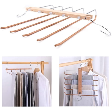 Pants Hanger, Multiple Pants Hangers, Space Saving Hanger, 5 in 1 ...
