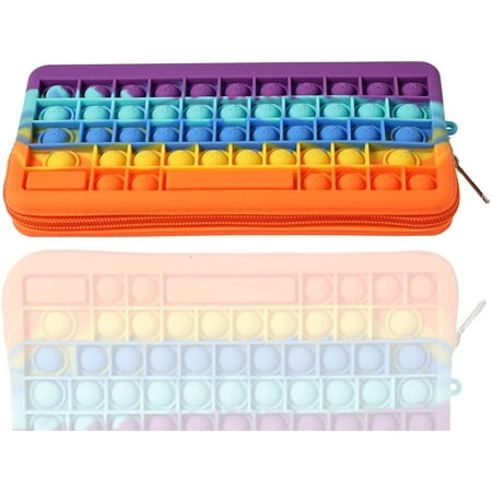 Fidget Toy Pencil Case, Silicon Pop Bubble Pencil Pen Case, Simple ...