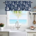Kitchen Cafe Valance Curtain for Small Windows,Coastal Sailboat Compass ...