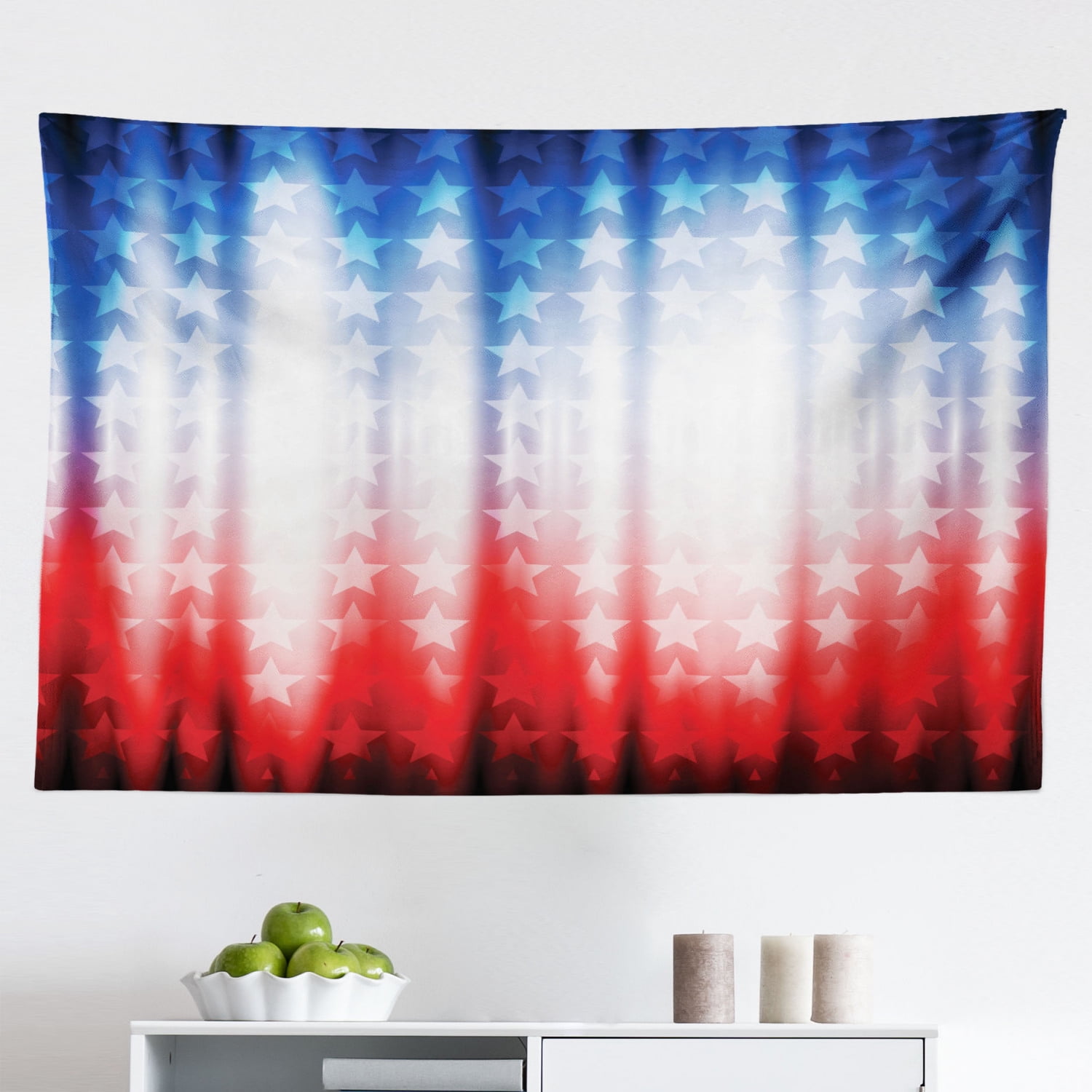 American Flag Tapestry, America Continent Shaped Flag Martial Design ...