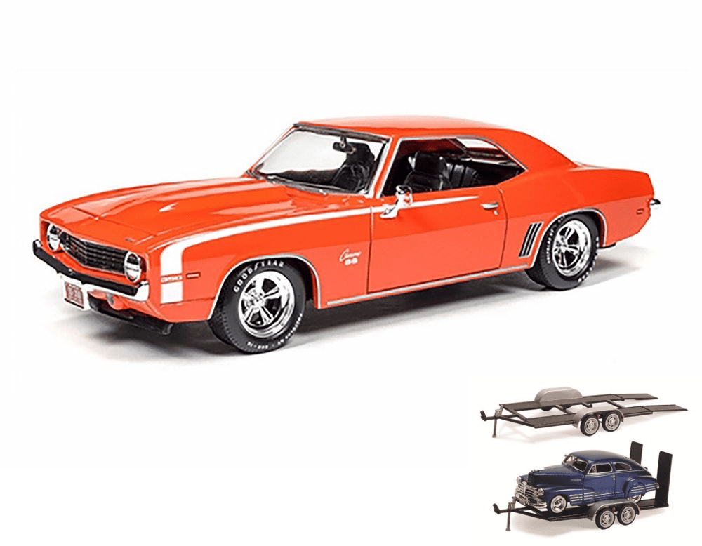 Diecast Car & Trailer Package - 1969 Custom Chevrolet Camaro SS, Orange ...
