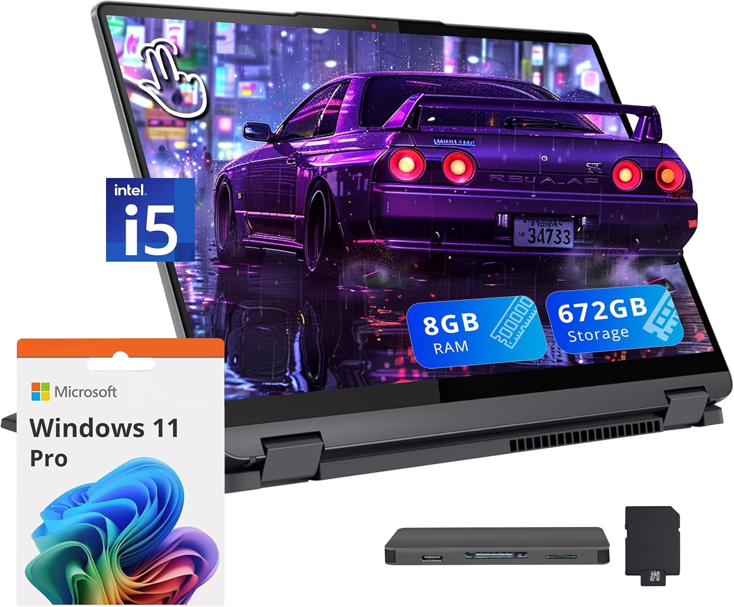 Lenovo Flex 5i 14" WUXGA Touchscreen 2-in-1 Laptop, Intel i5-1235U, 8GB LPDDR4X, 672GB Storage ...