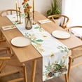Green Frog Cotton Linen Table Runner Coffee Mushroom Butterfly Pastoral ...