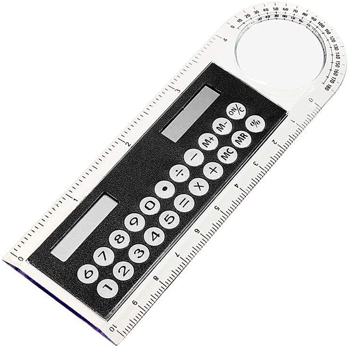 Mini Calculator Solar Transparent Ruler Calculators with Magnifier for ...