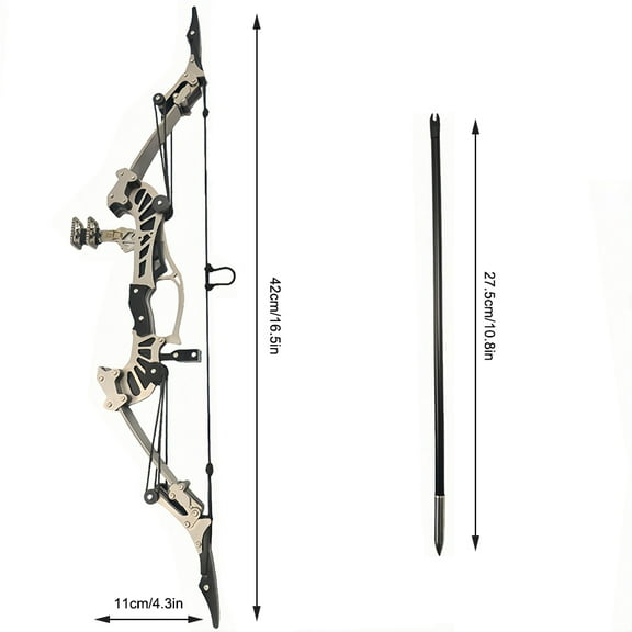 SHARROW Mini Bow Stainless Steel Compound Bow Toy Bow and Arrows Set ...