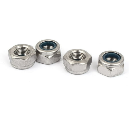 M10x1mm 304 Stainless Steel Nylock Self-Locking Nylon Insert Hex Lock ...